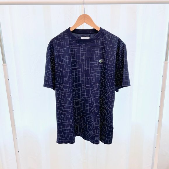 Lacoste | Shirts | Lacoste Sport Rubberized Logo Cubical Pattern Shirt ...